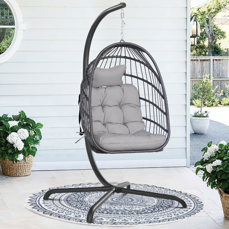 Dakota Fields Chingford Outdoor Indoor Swing Egg Chair with Stand Reviews Wayfair